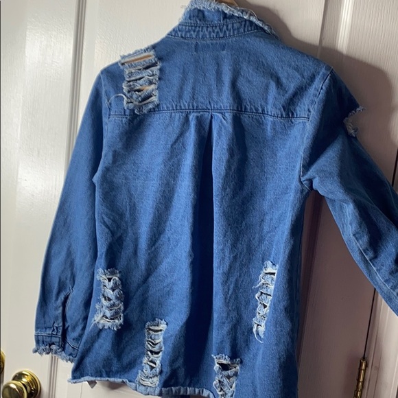 Vibrant | Jackets & Coats | Ripped Jean Jacket | Poshmark